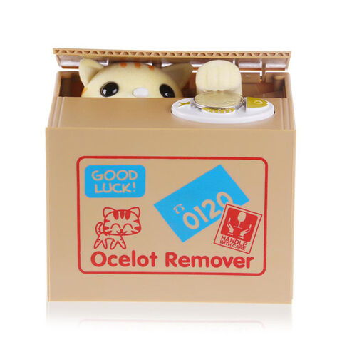Automated Cat Steal Money Box Itazura Coin Storage Automatic Saving ...