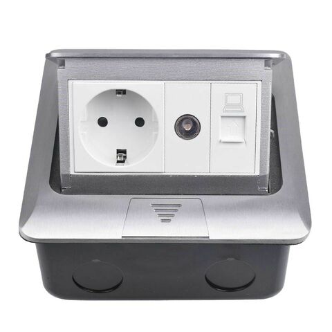 Eu 250v/16a Socket Pop Up Floor Power Outlet With Tv Antenna Jack And ...