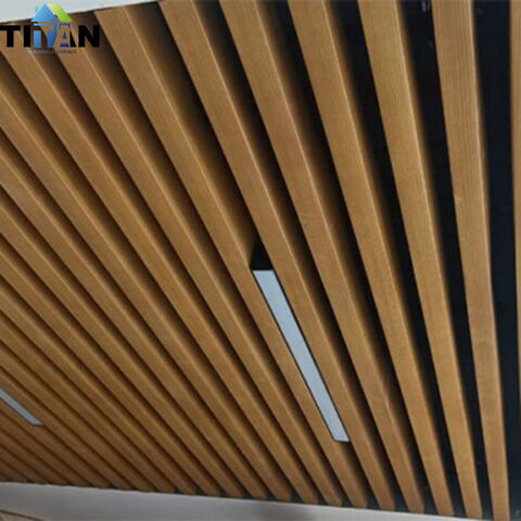 Waterproof Wpc Ceiling Panel Indoor Decorative Wood Wpc Suspended Ceiling, Wood Suspended Ceil ...