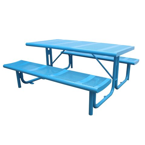 Commercial Urban Furniture Steel Rectangular Outdoor Picnic Table With ...