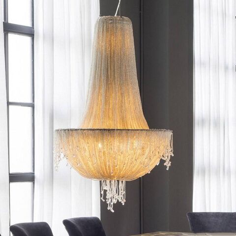 Luxury Modern Led Crystal Bead Chandelier Ceiling Lamp Living Room ...