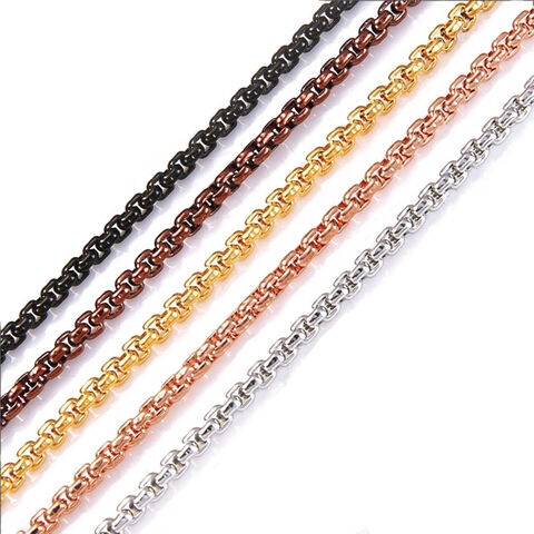 Round Box Chain Stainless Steel Ladies Necklace Beautiful Design Gift ...