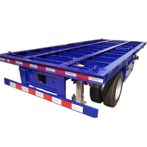 Flatbed Semi Trailer 28 Ft Container Twist Lock 3 Axle Car Carrier ...