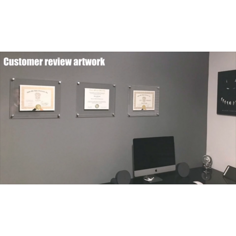 Frameless Picture Frame Wall Mount 8.5 X 11 Clear Floating Acrylic ...