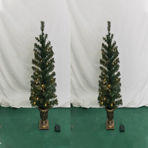 2*h106cm Pvc Tree With 50l Wamr White Led Light Chain,christmas ...