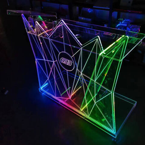 Transparent Lighting Acrylic Dj Music Table Stand Bar Dj Station With ...