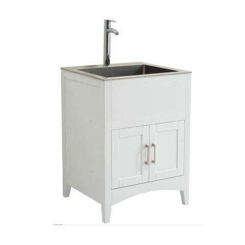Folding Laundry Sink Cabinet With Cabinet For 12" Deep Laundry Sink ...