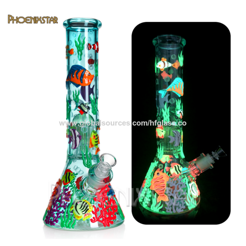 Wholesale 13.5 Inch Luminous 3d Hand Painting Ocean Fish Glass Bong 8 ...