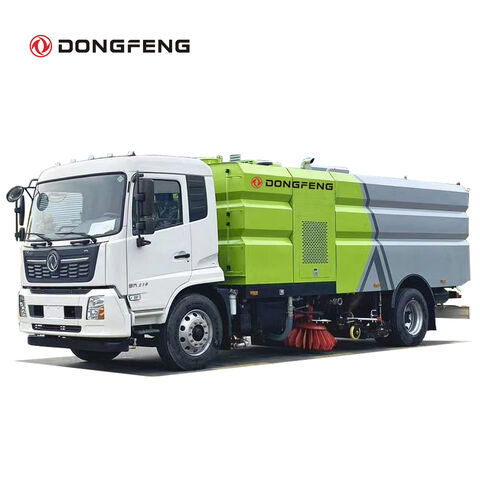 Dongfeng 4x2 Lhd 18 Ton Road Sweeper Truck With High Pressure Water ...
