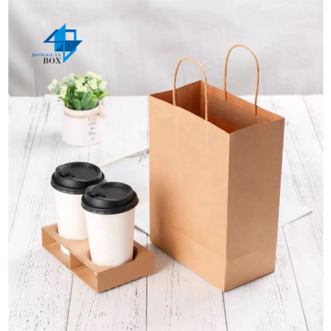 Buy Wholesale China Brown Paper Coffee Bags 1/2/4 Cups Coffee Takeout ...