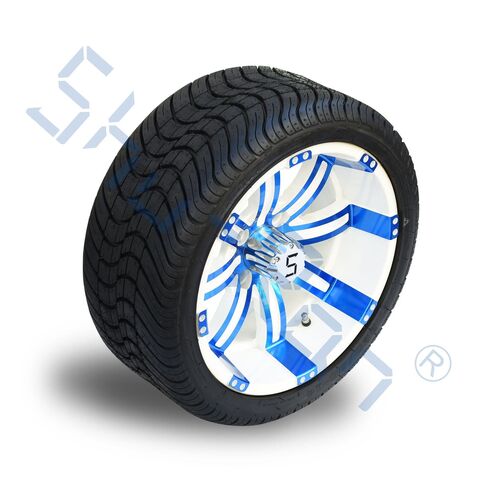 Golf Cart 14 Inch White And Blue Rim Combination Flexibility 225/30-14 ...