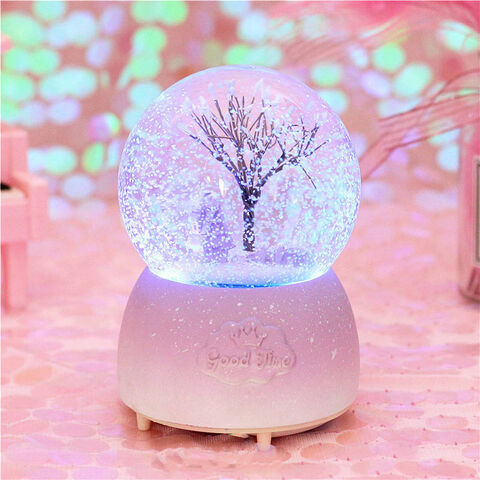 Christmas Glow Light Crystal Snowball Music Box Gift For Girl Birthday ...