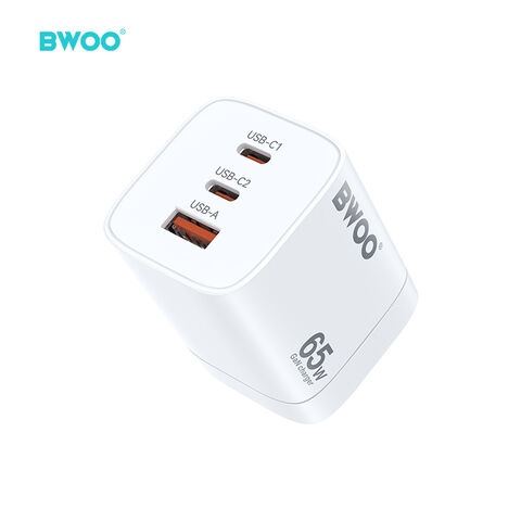 Buy Wholesale China Bwoo 3 In 1 Gan Charger Abs Material 65w Dual Type C Gan Mobile Phone ...