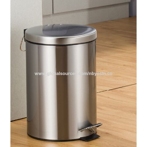 12l Step Waste Bin Trash Can With Handle, Lid, Body Polishing Used For ...