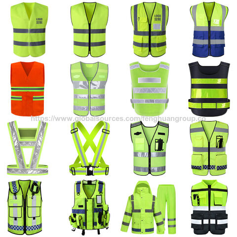 Buy Wholesale China Reflective Safety Vest Jackets Pockets And Zipper ...