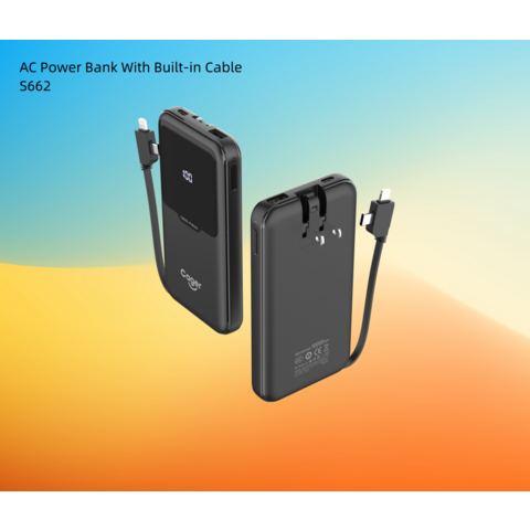 Hot Ac Power Bank,ac Charger,portable Power Bank With Built In Cable ...
