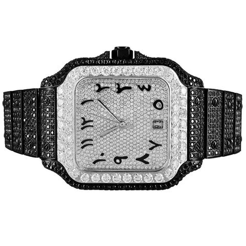 2021 Hip Hop Luxury Cz Stones Watch Iced Out Gold Plated Stainless ...