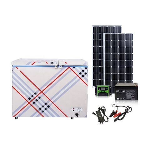 Dc 12v/24v 175l 2 Spaces Solar Powered Chest Refrigerator Fridge ...