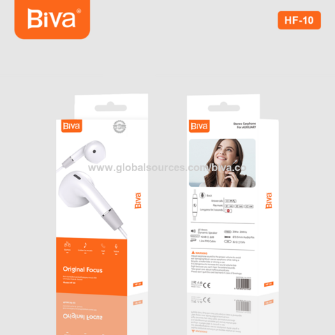 Bulk Buy China Wholesale Biva Hf -10 &wholesale 3.5mm With Mic Metal Wired Earphones&white/black ...