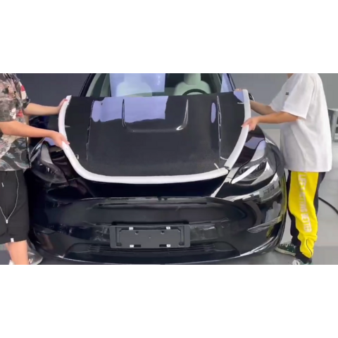 Cmst Tuning Carbon Fiber Hood Bonnet Ver.2 For Tesla Model Y Body Kit ...