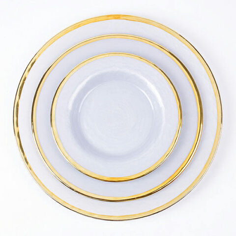Buy Wholesale China Hot Clear Gold Rim Glass Charger Plates Wedding ...