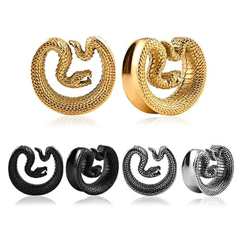 Nuoro Cool 8-25mm Snake Saddle Ear Gauges Expander Piercing Jewelry ...
