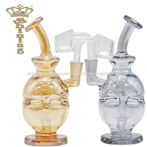 Mini Skull Shining Glass Smoking Water Pipe Glass Bong Oil Dab Rigs ...