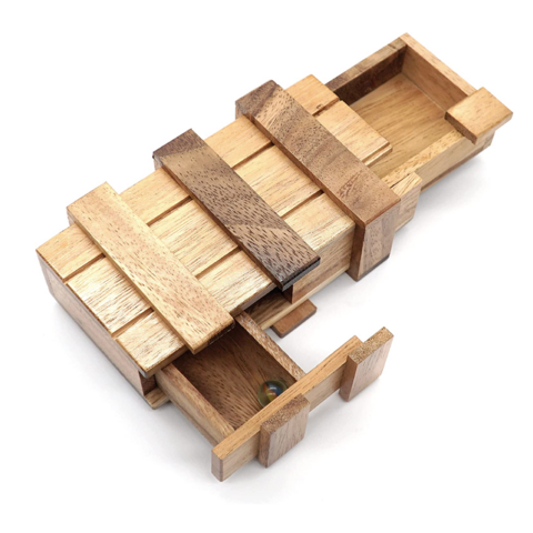Wooden Trick Puzzle Game Magic Box With Additional Security Secret ...