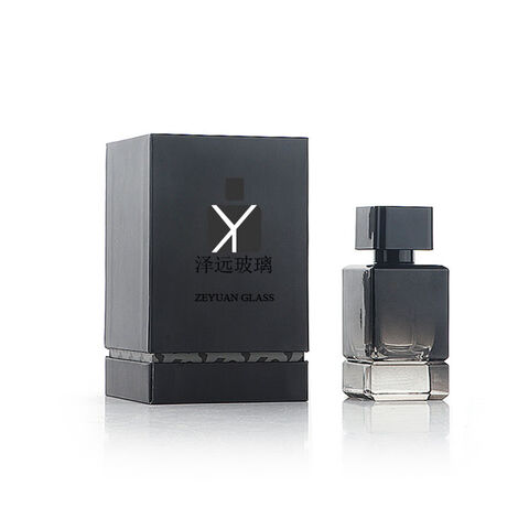 Luxury Customized Matt Black Square Perfume Bottle 50ml Heavy Thick ...