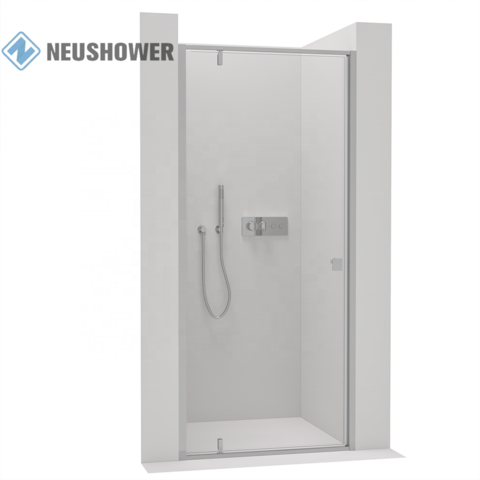 Pivot Shower Screen With 8mm Tempered Clear/black Glass - Explore China ...