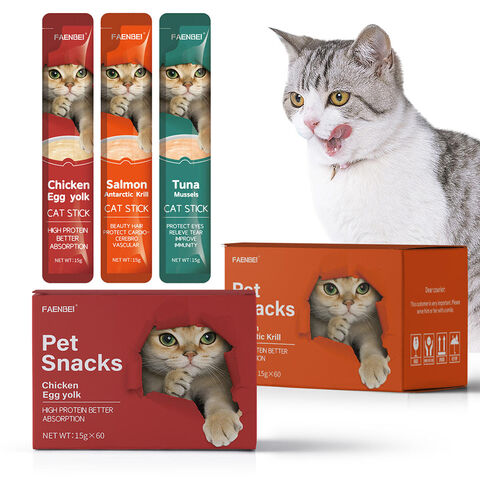 Wholesale Delicious Nutritious 15g*60pcs Cat Snack Bars Cat Treat Wet ...
