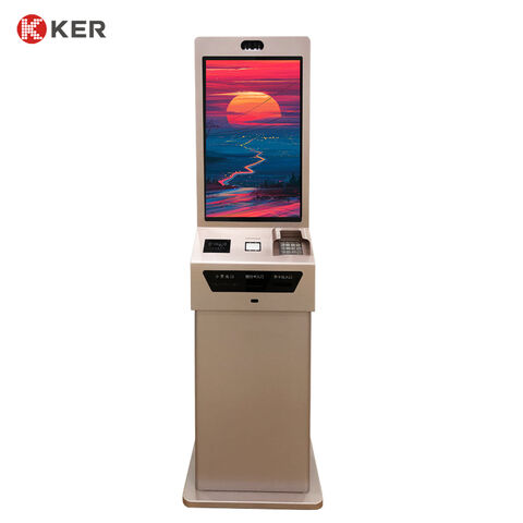 27 Inches Hotel Self Service Kiosk Camera+qr-code Scanner+ticket ...