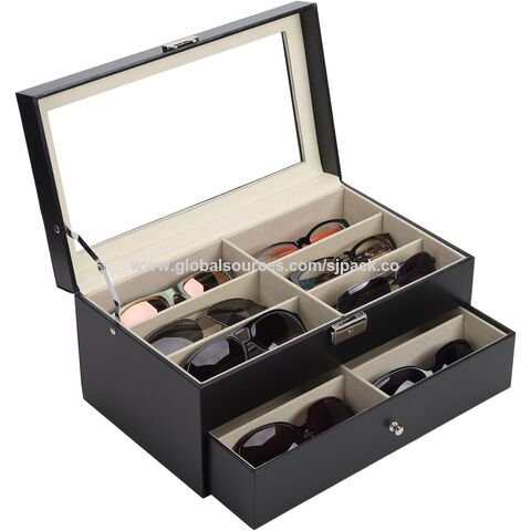 Buy Wholesale China 12 Compartments Black Pu Leather Glasses Drawer Box ...