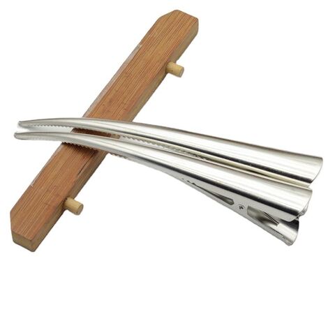 16cm 6.3inch Silver Teethed Plain Metal Beak Clip Top Long Salon ...