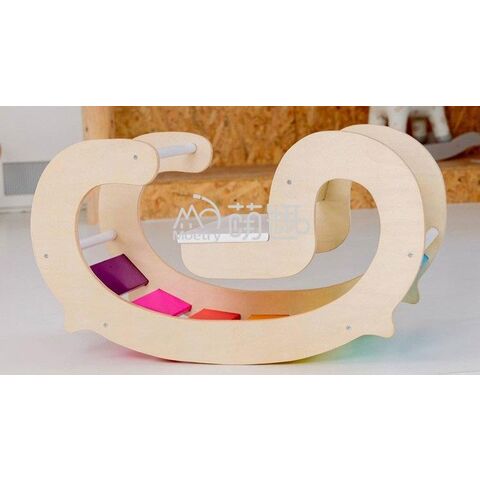 Buy Wholesale China Moetry Natural Wood Rainbow Color Kids Rocking ...