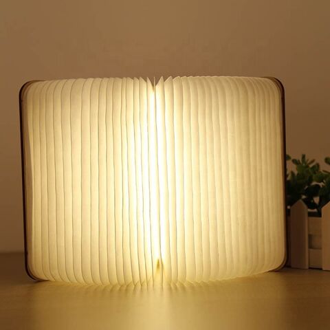 Led Book Light Usb Wood Cover Reading Light Led Woody Folding Book Lamp ...