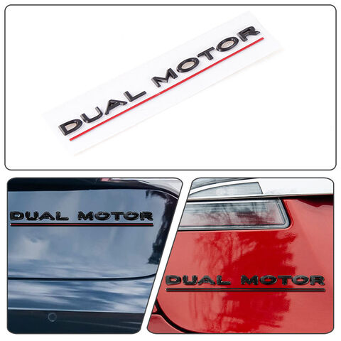 Matte Black Dual Motor 3d Car Sticker Badge Rear Trunk Tailgate Letters ...