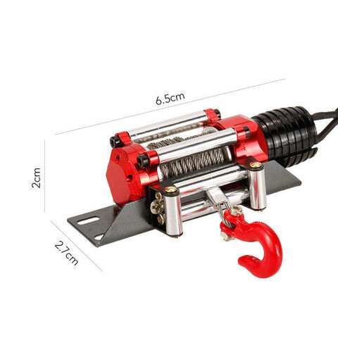 Rc Scale Metal Electric Winch Red With Switch/ Tow Hook For 1/10 Rc ...