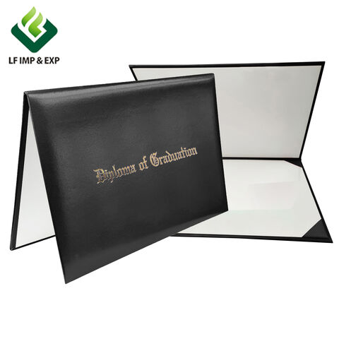 Leather Graduation Diploma Cover Certificate Holder - Black Diploma ...