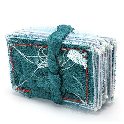 Rectangle Folding Saltwater Crayfish Cage Trap Crab Net Fishing Net ...