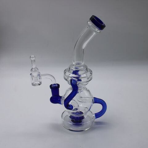 Recycler Dab Rig Glass Pipe 10" With 4mm Quartz Banger & Carb Cap ...