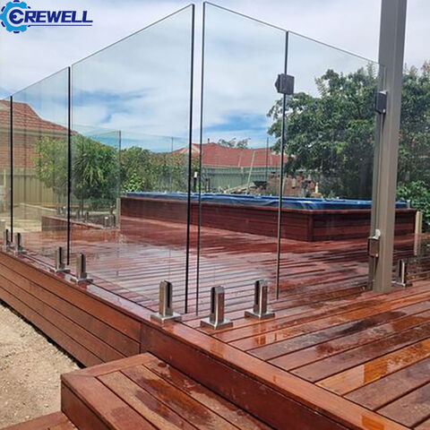 Round Or Square Deck Mount 316l Pool Fence Rectangular Glass To Glass ...