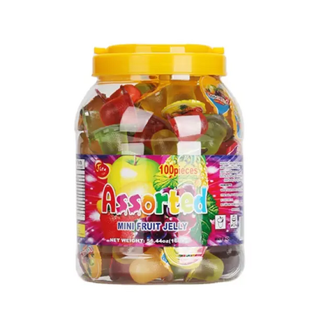 Minicrush 100pcs Round Jar Mixed Sweet Mini Fruit Jelly Car Candy ...