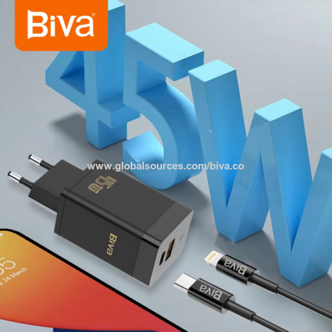 Biva Hc-15&fast Charger&new Products Single Usb+pd Wall Charger 45w Universal Travel Adapters ...