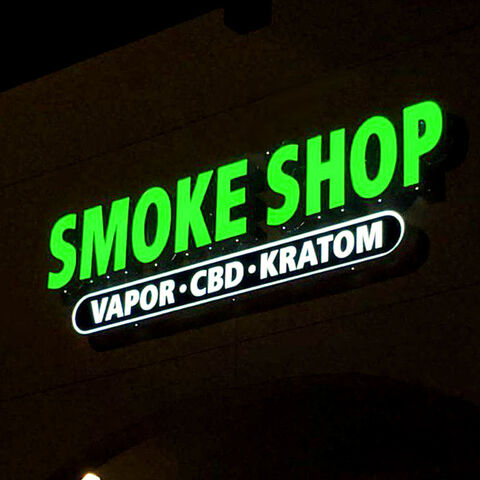 Led Sign Smoke Shop Led Light Up Hanging Luminescent Letter Stainless ...