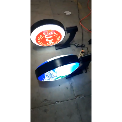 Rotating Light Box Display Advertising Outdoor Circular Rotating Lightbox Round Outdoor Led ...