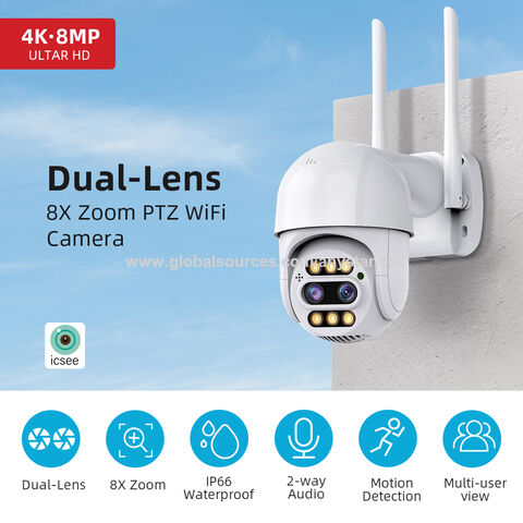Double Eyes Two Way Video Linkage (4mp+4mp) Wifi Ip Speed Dome Camera ...