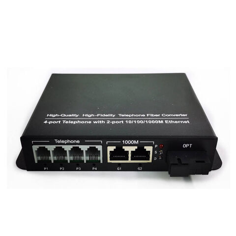 Voice Fxs/fxo Fiber Multiplexer 4 Rj11 Ports Phone Line Over Fiber ...