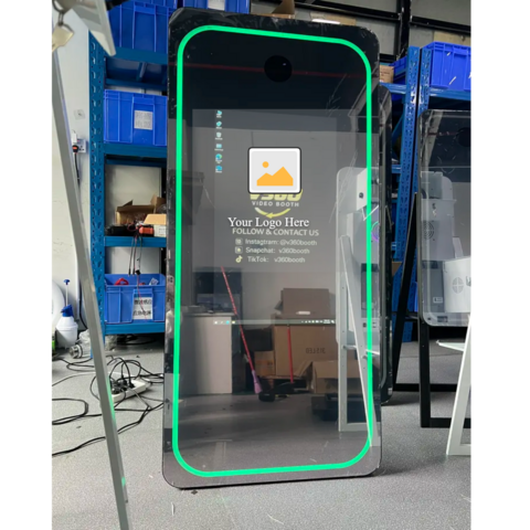 2023 Newest Big Touch Screen Mirror Photo Booth 50 Inch Flash Light 80 ...