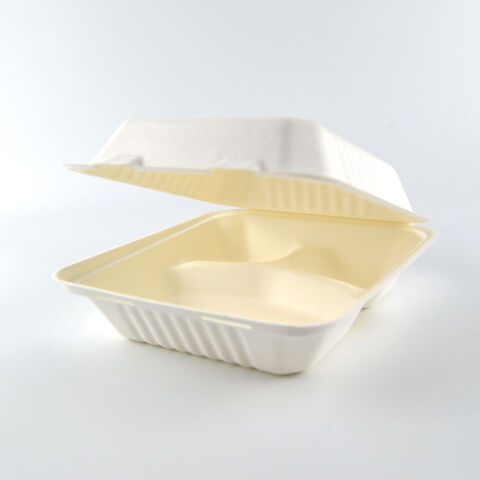 Biodegradable 6 8 9 Inch Clamshell Compostable Takeaway Lunch Box ...